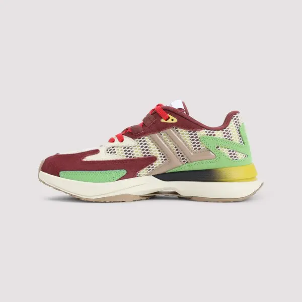 LANVIN Jla Burgundy And Green Calf Leather Sneakers - Red