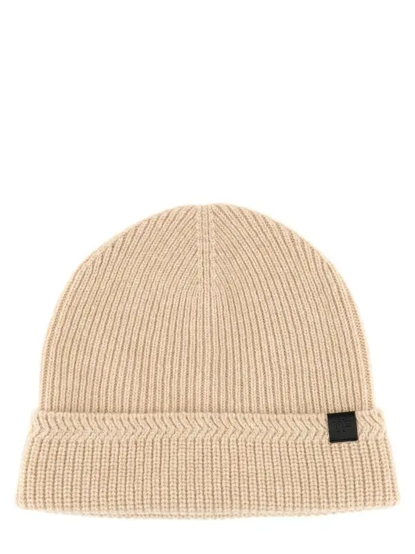 TOM FORD Ribbed Cashmere Beanie Hat - Cream