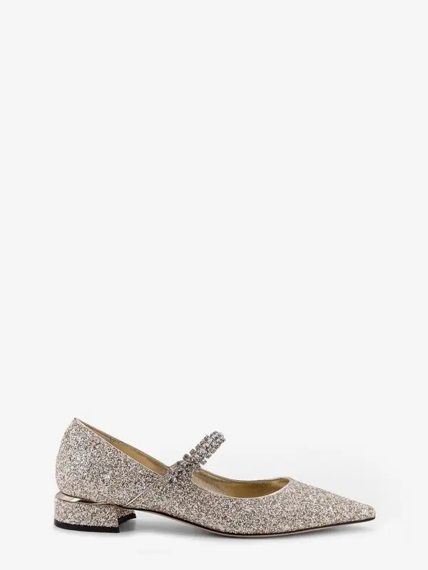 JIMMY CHOO Bing Glitter Pumps With Crystal Strap