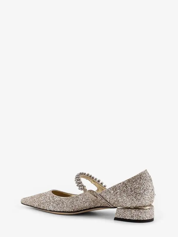 JIMMY CHOO Bing Glitter Pumps With Crystal Strap