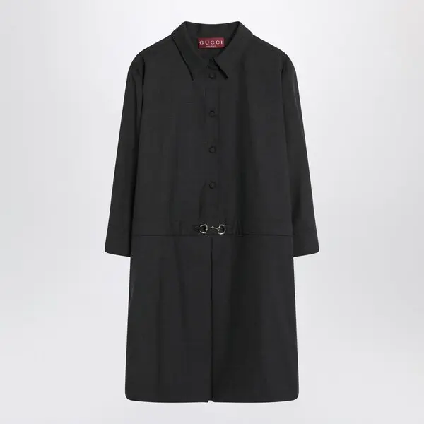 Gucci Wool Shirt Dress With Button Front