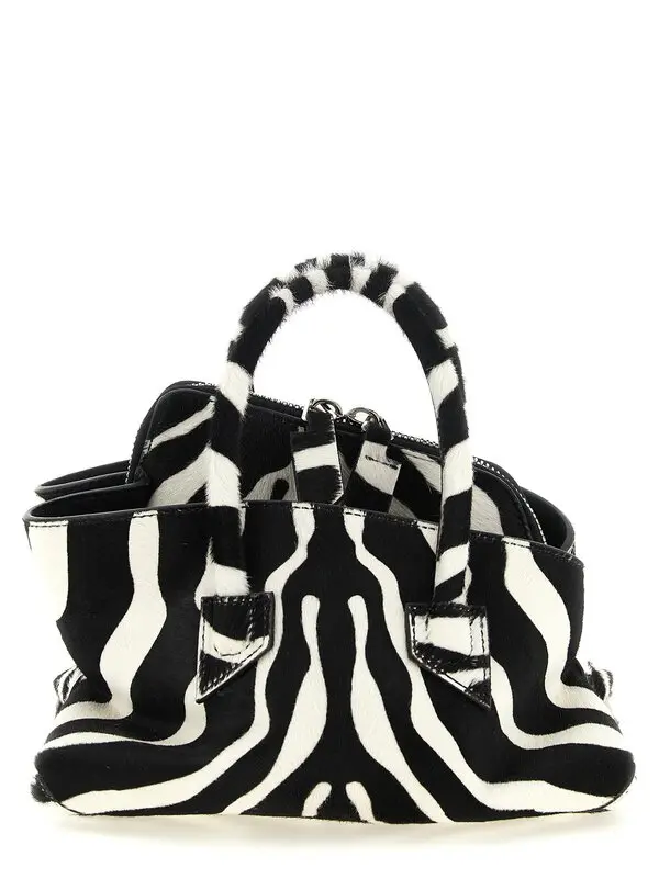 Attico The Atico La Passeggiata Mini Zebra Print Pony-effect Leather Handbag