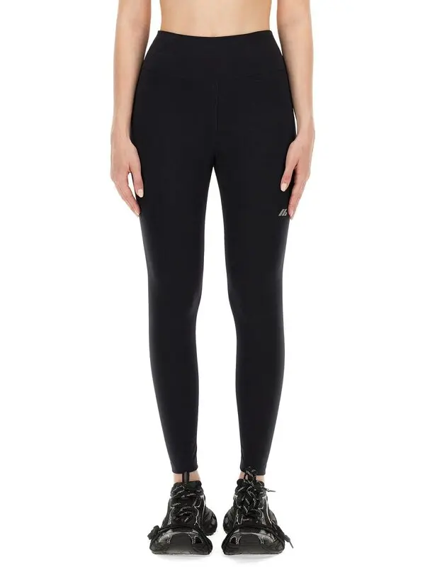 Balenciaga Leggings With Logo - Black