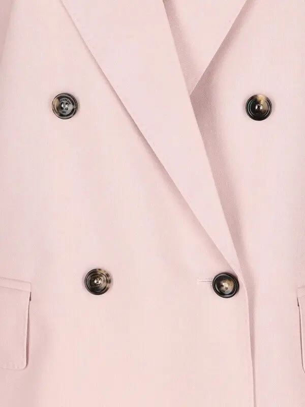Max Mara Ombrisa Double-breasted Blazer In Wool, Mohair, And Silk Blend - Multicolor
