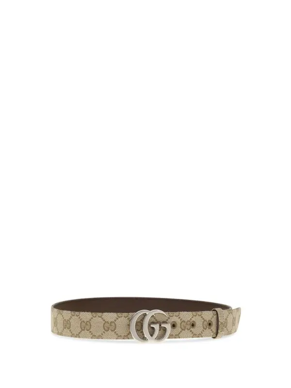 Gucci Gg Marmont Leather Belt With Tortoiseshell Plexiglas Buckle