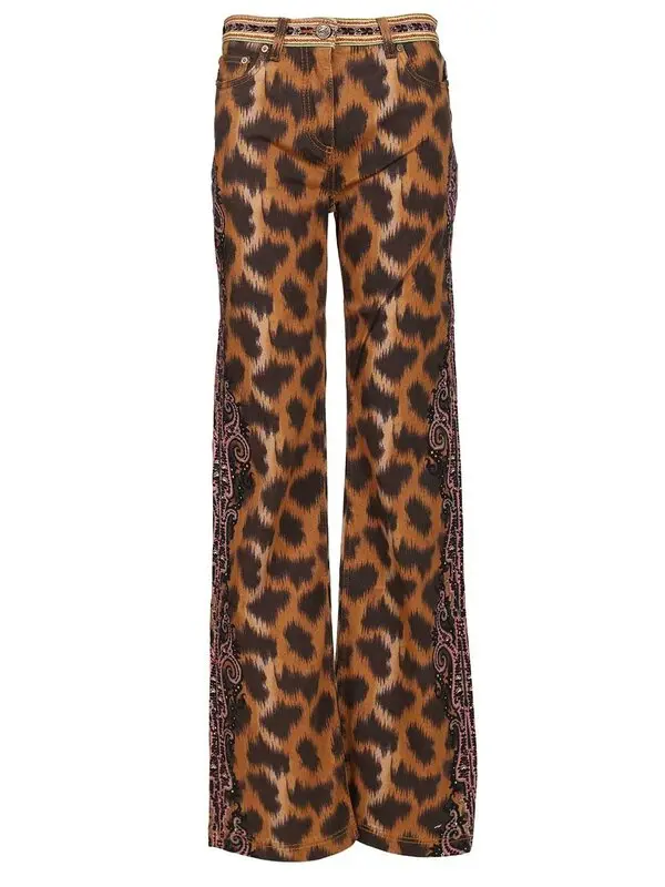 Etro Animalier Bootcut Jeans - Multicolor