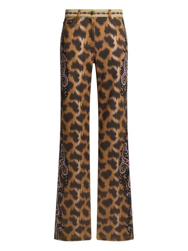 Etro Animalier Bootcut Jeans - Multicolor