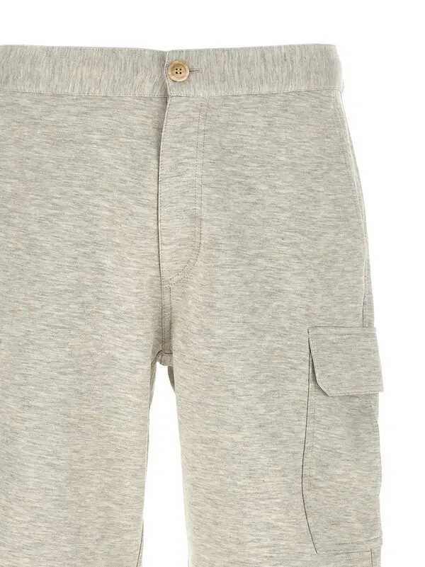 Brunello Cucinelli Cargo Cotton Cashmere And Silk Blend Bermuda Shorts - Gray