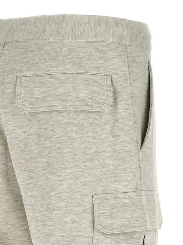 Brunello Cucinelli Cargo Cotton Cashmere And Silk Blend Bermuda Shorts - Gray