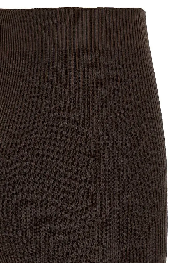Max Mara Long Ribbed Stretch Skirt