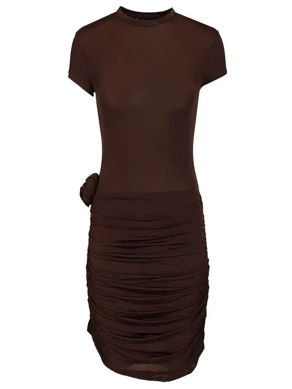 ROTATE BY BIRGER CHRISTENSEN Draped Mini Dress With Rosette Detail