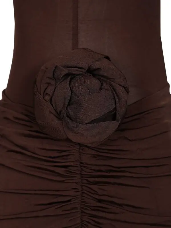 ROTATE BY BIRGER CHRISTENSEN Draped Mini Dress With Rosette Detail