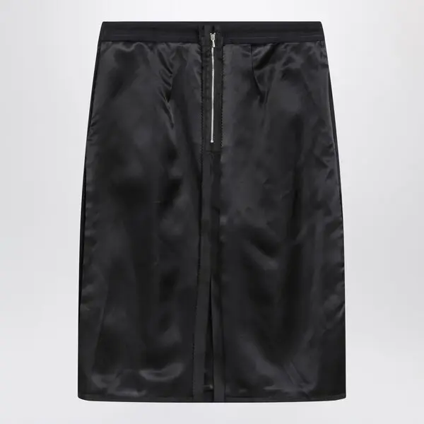 MAISON MARGIELA Wool Blend Pencil Skirt With Satin Side Panels