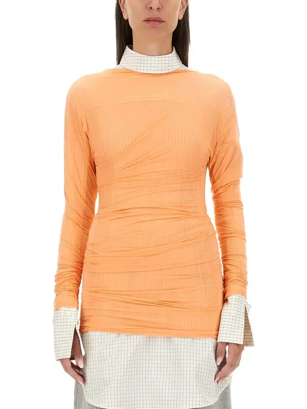 Dries Van Noten Tulle Top - Orange