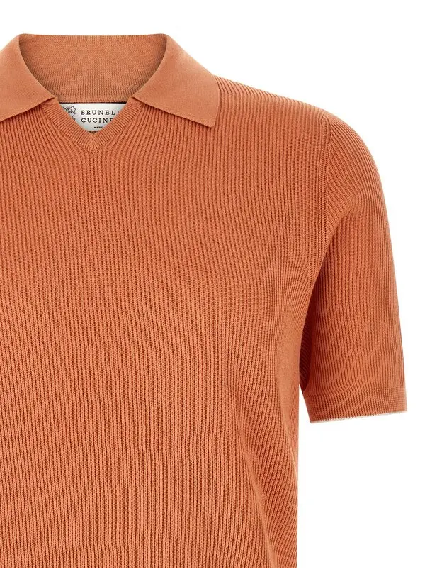 Brunello Cucinelli English Coast Polo Shirt - Orange
