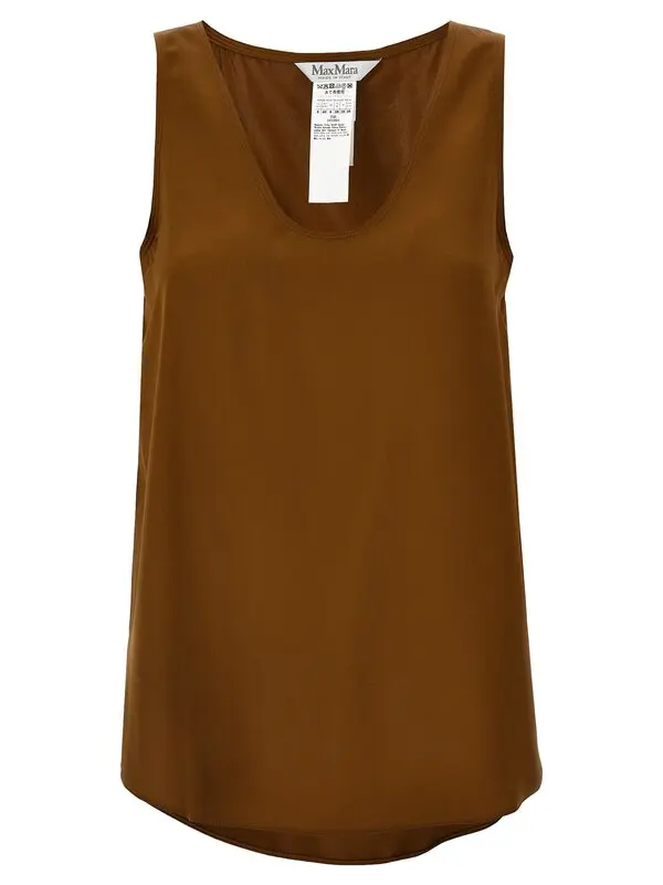 Max Mara Filly Sleeveless Silk Top - Brown