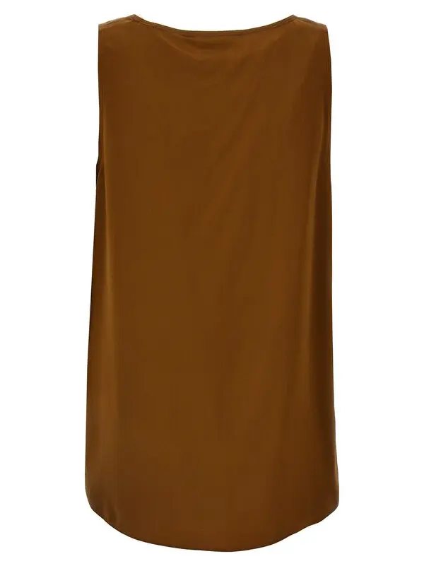 Max Mara Filly Sleeveless Silk Top - Brown