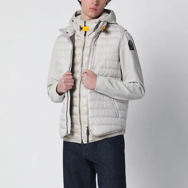 PARAJUMPERS Quilted Vest With Stand Collar And Zip Closure - Cream