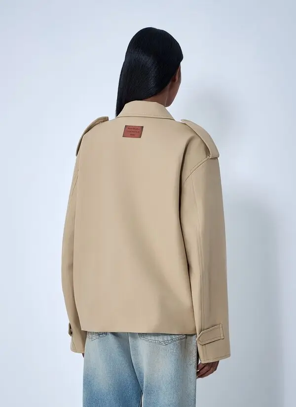 Acne Studios Cotton Satin Zip-up Jacket - Cream
