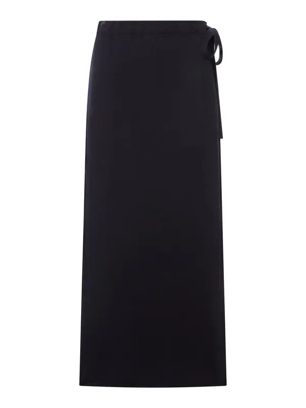 TOTEME Long Cotton And Silk Wrap Skirt - Black