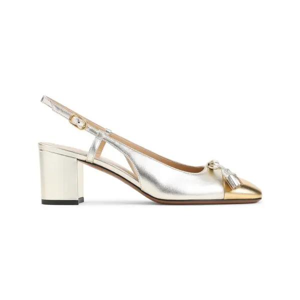Valentino Garavani Platinum Sheep Skin Slingback Pumps