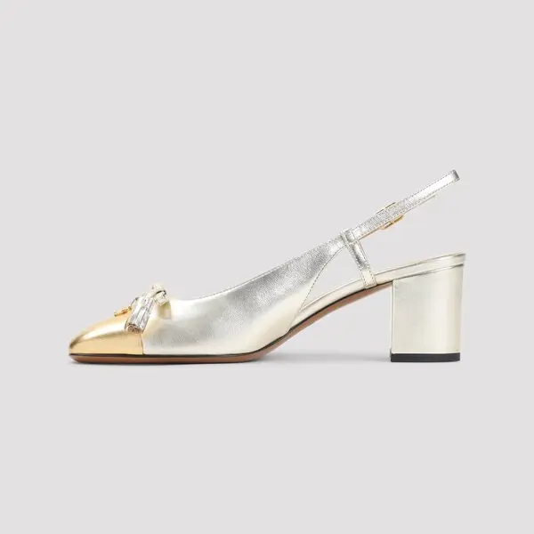 Valentino Garavani Platinum Sheep Skin Slingback Pumps