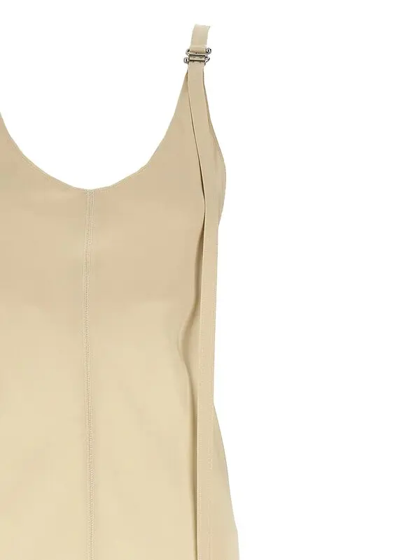 Sportmax Unione V-neck Sleeveless Viscose Dress - Cream