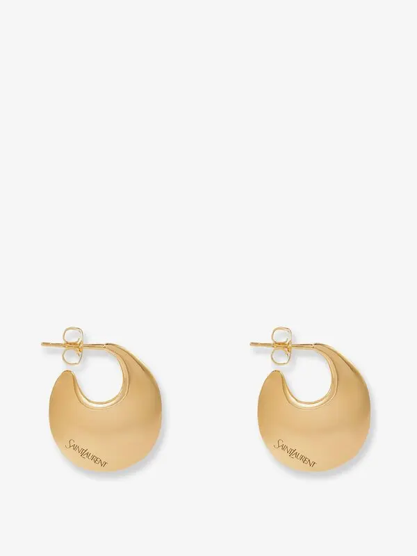 Saint Laurent Gold Finish Brass Earrings - Multicolor
