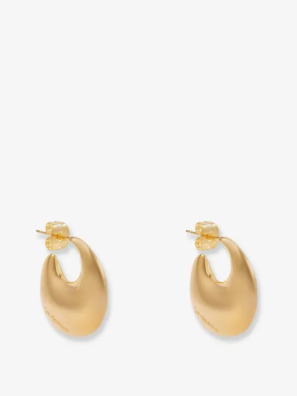Saint Laurent Gold Finish Brass Earrings