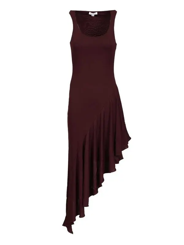 Alaïa Asymmetrical Flowing Jersey Dress With Ruffles - Multicolor