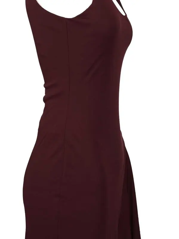 Alaïa Asymmetrical Flowing Jersey Dress With Ruffles