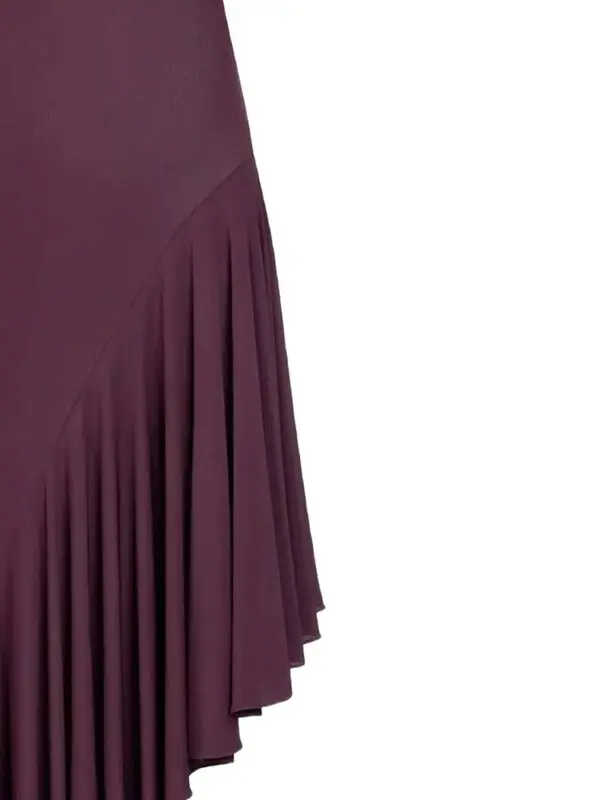 Alaïa Asymmetrical Flowing Jersey Dress With Ruffles