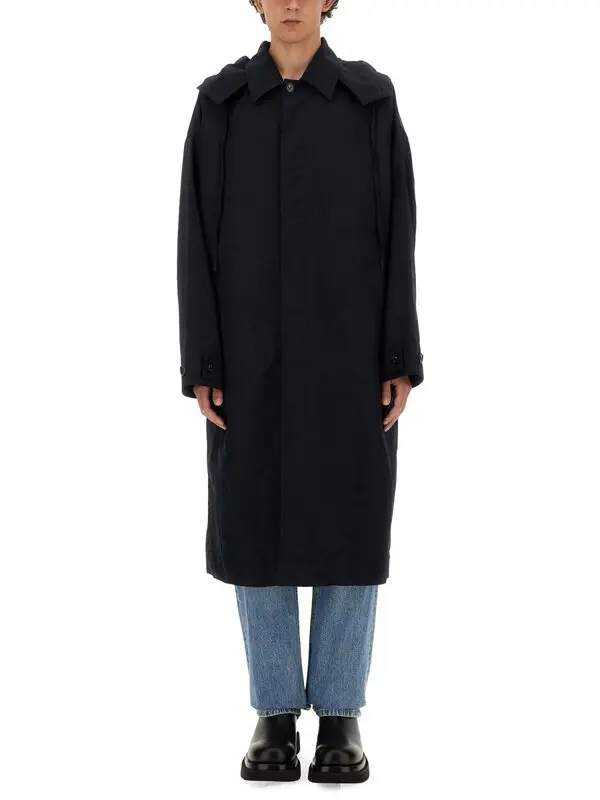 Bottega Veneta Hooded Trench Coat - Blue