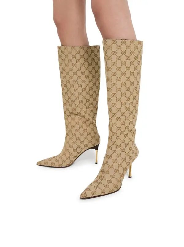 Gucci Gg Fabric Stiletto Boots - Multicolor