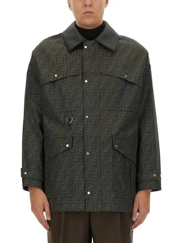 Fendi Jacquard Ff Blouson - Brown