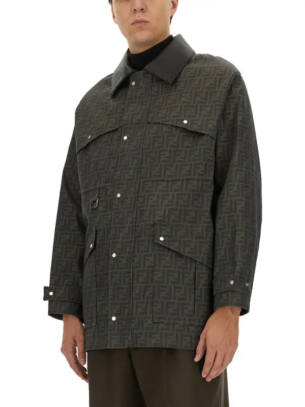 Fendi Jacquard Ff Blouson - Brown