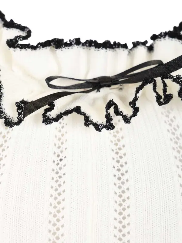 SELF-PORTRAIT Contrast Trim Knit Mini Dress