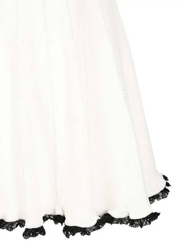 SELF-PORTRAIT Contrast Trim Knit Mini Dress
