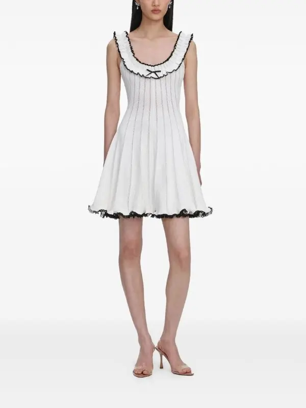 SELF-PORTRAIT Contrast Trim Knit Mini Dress