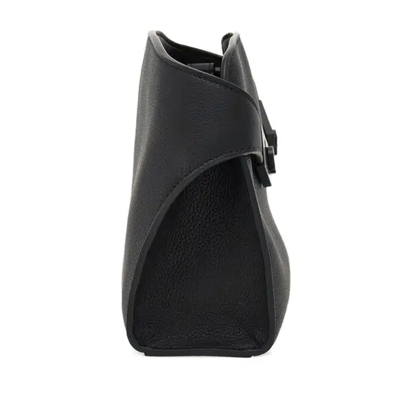 FERRAGAMO Calfskin And Fabric Messenger Bag - Black
