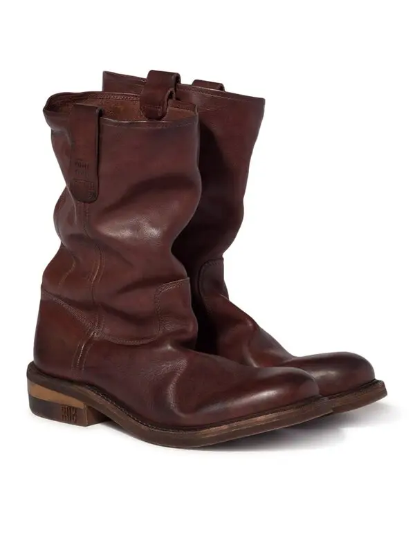 Miu Miu Calf Leather Ankle Boots - Multicolor