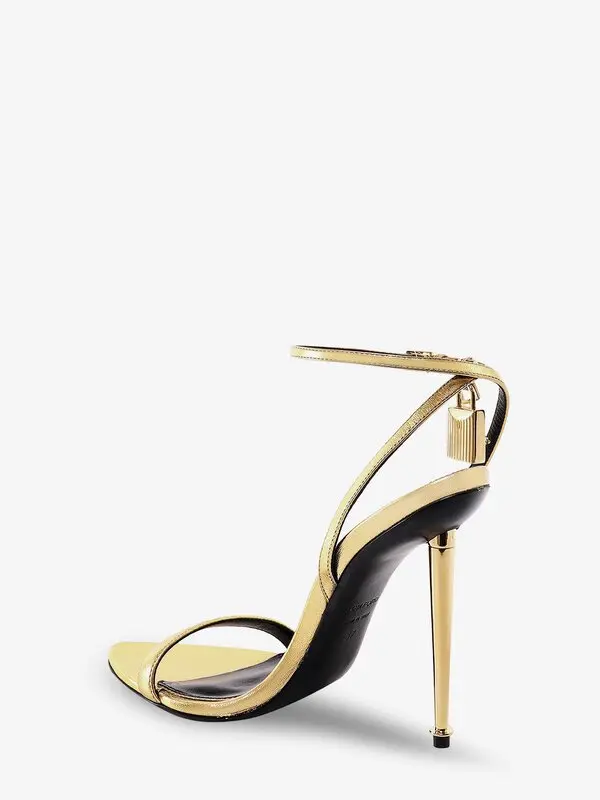 TOM FORD Laminated Leather Stiletto Sandals With Padlock Detail - Multicolor