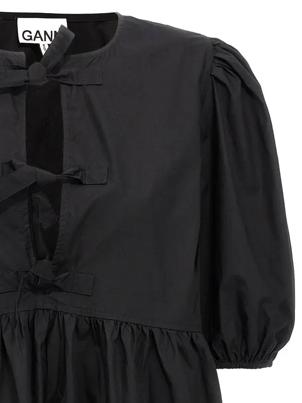 GANNI Knot Poplin Dress
