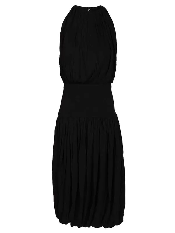 TOTEME Soft Gathered Viscose Dress - Black