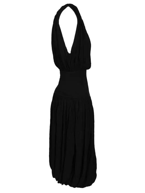 TOTEME Soft Gathered Viscose Dress - Black