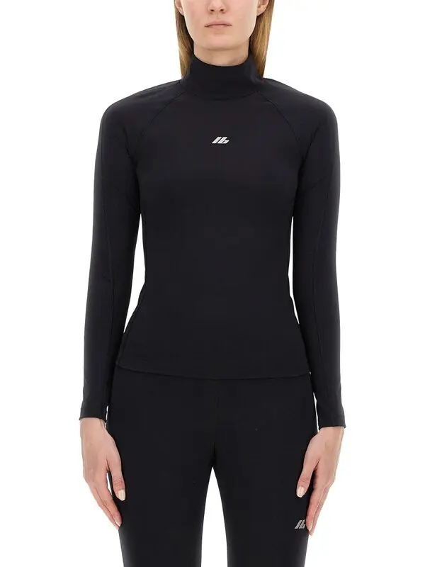Balenciaga Long Sleeve Top With Logo - Black