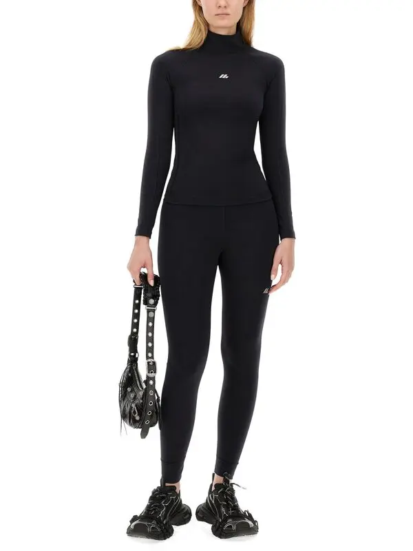 Balenciaga Long Sleeve Top With Logo - Black