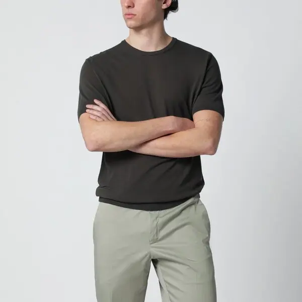 ROBERTO COLLINA Cotton Knit Short Sleeve Sweater