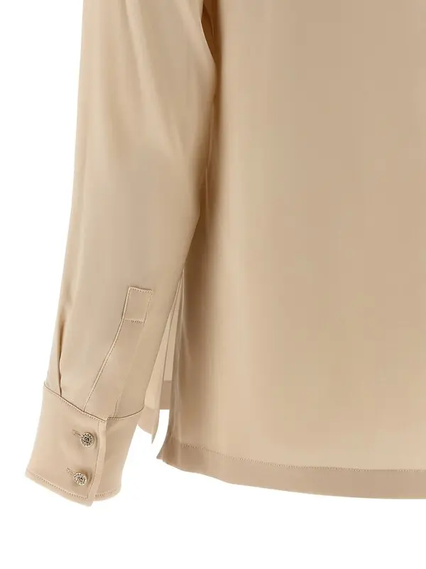 Max Mara Lodi Stretch Silk Satin Shirt - Cream