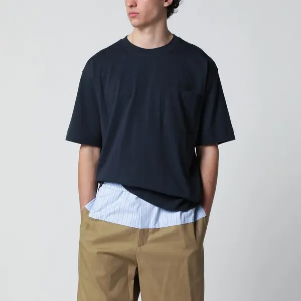 Dries Van Noten Navy Cotton T-shirt - Blue